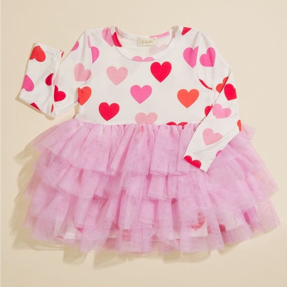 Angel Dear | Dresses | Angel Dear Tullabee Twirly Long Sleeve Hearts ...